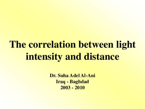 Pdf The Correlation Between Light Intensity And Distancee