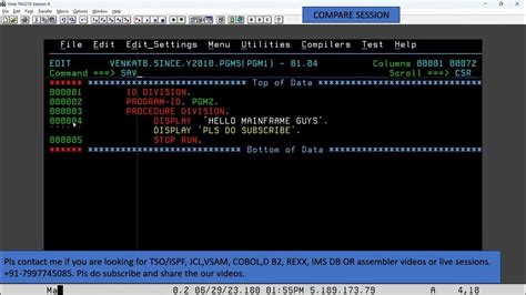 Mainframe Tip Compare Session Command Shorts Shorts Mainframe