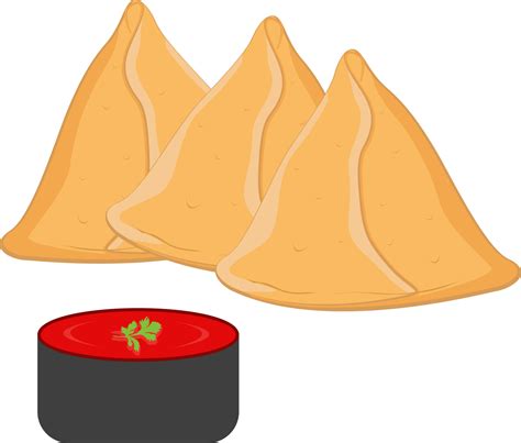 Deliciosa Samosa Ilustración Vector Sobre Fondo Blanco 13490883