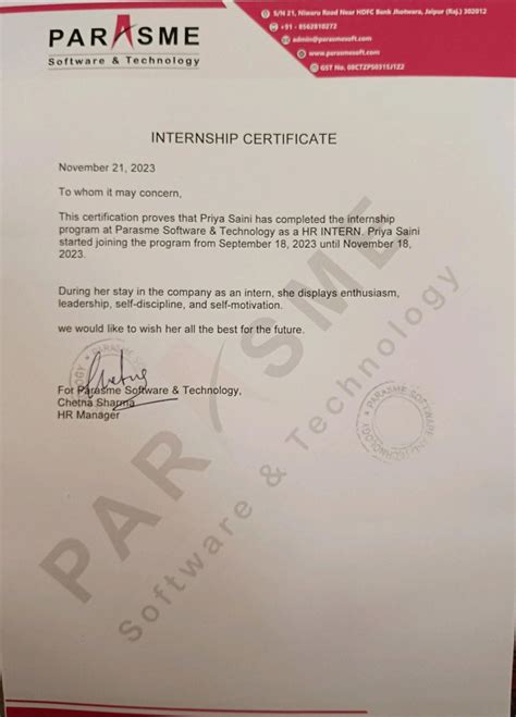 Priya Saini On Linkedin I Would Like To Express My Sincere Gratitude For Providing Me With The…