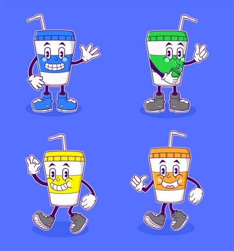 음료 캐릭터 벡터 Freepik에서 무료 고품질 벡터를 다운로드하세요 Freepik