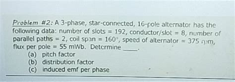 Problem A Phase Star Connected Pole Studyx