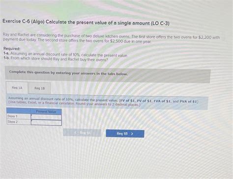 Solved Exercise C Algo Calculate The Present Value