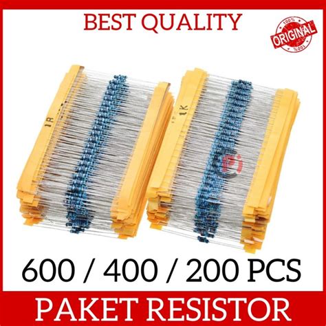 Jual Paket Resistor 1 4 1 2 Watt 600 400 200 Pcs Banyak Nilai Ohm Shopee Indonesia