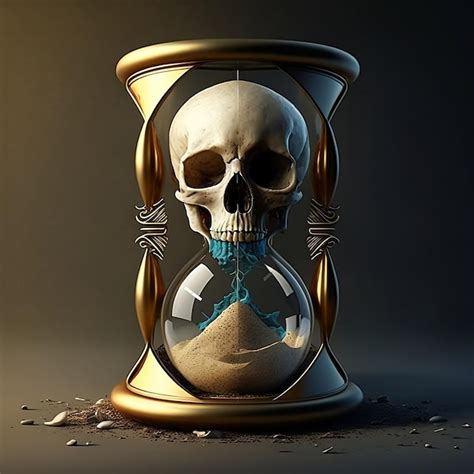 Skull Inside An Hourglass Premium Ai Generated Image