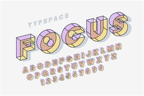 선형 하프톤 원래 3d 디스플레이 글꼴 알파벳 편지 3차원 형태에 대한 스톡 벡터 아트 및 기타 이미지 3차원 형태 개체 그룹 단순함 Istock
