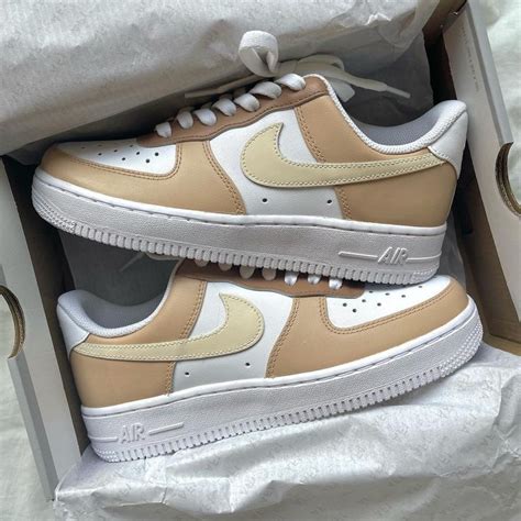 Casual Nike Air Force 1 In Beige For Streetwear Sporty Beige Nike Air