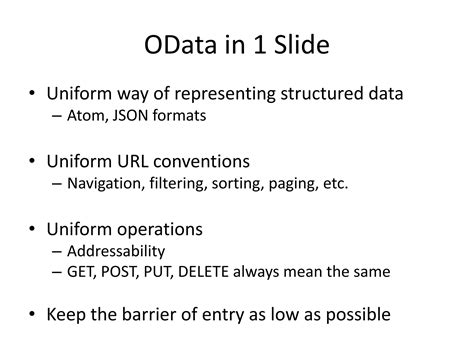 Open Data Protocol Odata Ppt