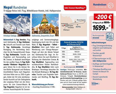 Nepal Rundreise Angebot Bei Lidl Reisen 1Prospekte De