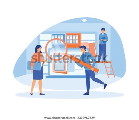 Searching Files Database Records Management Records Stock Vector