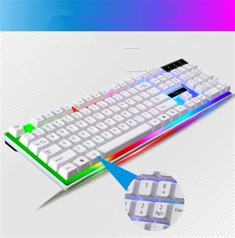 Wholesale BRAND G21B Wired Keyboard And Mouse Set Usb Luminous Manipulator Sense Keyboard And