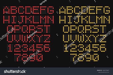 Lcd Letters Numbers Electronic Devices Digital Stock Vector Royalty