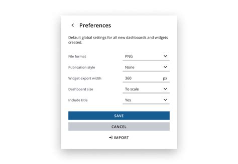 preferences dialog