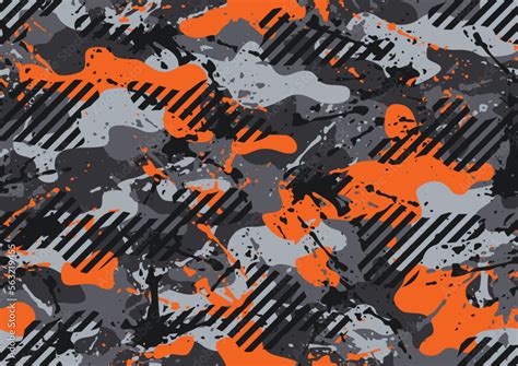 Grunge Camouflage Texture Seamless Pattern Abstract Modern Endless Military Camo Background For