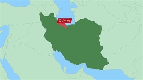 Premium Vector Map Of Iran With Pin Of Country Capital