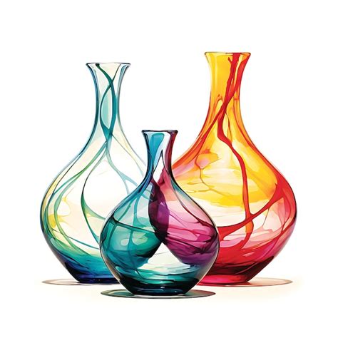 Premium Ai Image Watercolor Of A Set Of Artisanal Hand Blown Glass