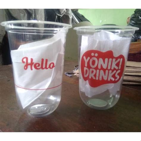 Jual Sablon Gelas Cup Plastik Oval 16oz 18oz Ketebalan 7 8 Gram Minimal