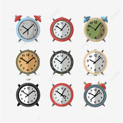 Vector Time And Clock Icons Set Clocks Icon Collection Design Horizontal Of Analog Symbol Circle