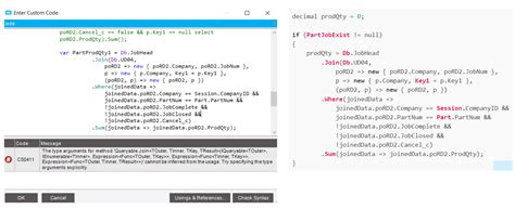 Bpm Linq With Ud Table Epicor Erp 10 Epicor User Help Forum