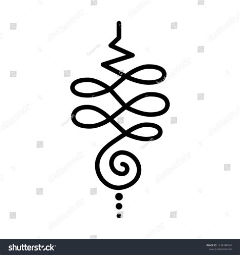 Outline Unalome Sacred Buddhist Symbol Black Stock Vector Royalty Free