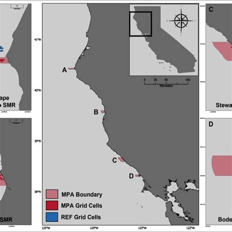 Map Of Mpa And Reference Site Ref Sampling Grid Cells For The Central