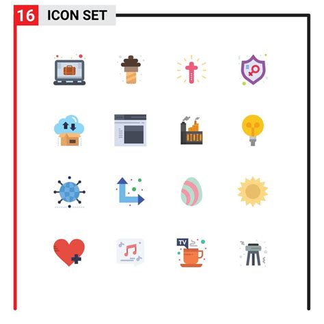 Set Of 16 Vector Flat Colors On Grid For Box Protection Celebration Law Feminism Editable Pack