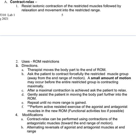 PNF Lab Information Flashcards Quizlet