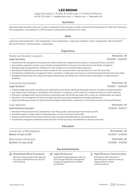 Secretary Cv Examples And Guide For 2025