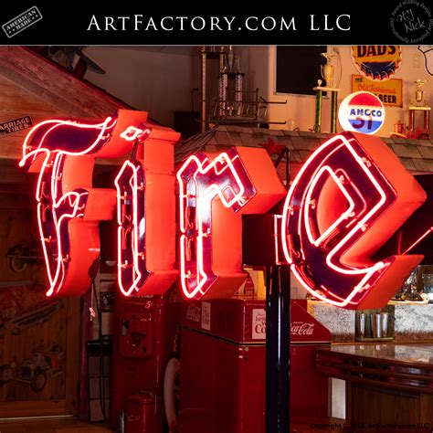 Vintage Firestone Neon Sign Lighted Storefront Tire Store Advertising