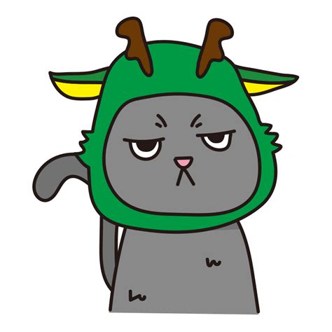 蛇のかぶりもので不機嫌な猫（茶）の無料フリーイラスト かわいい手描きの無料素材「てがきっず」保育園・小学校・介護施設にぴったりのフリー