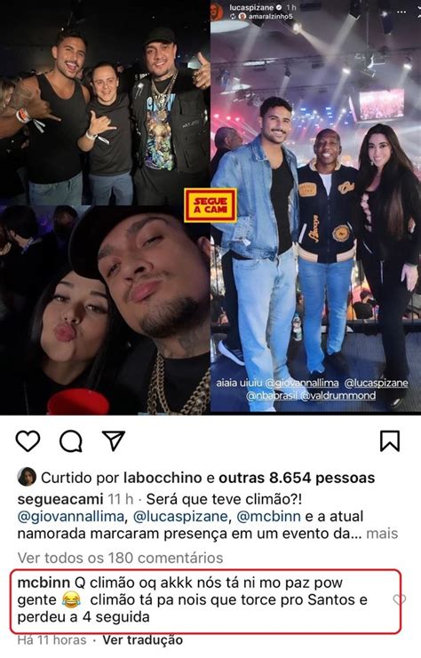 Climão MC Binn encontra ex BBBs Pizane e Giovanna juntos em evento e comenta