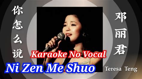 Ni Zen Me Shuo 你怎么说 ~karaoke No Vocal ~~邓丽君 Teresa Teng Female Youtube