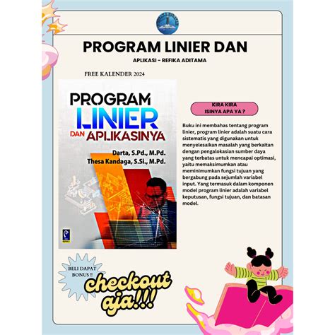 Jual Buku Program Linier Dan Aplikasinya Dharta Buku Matematika