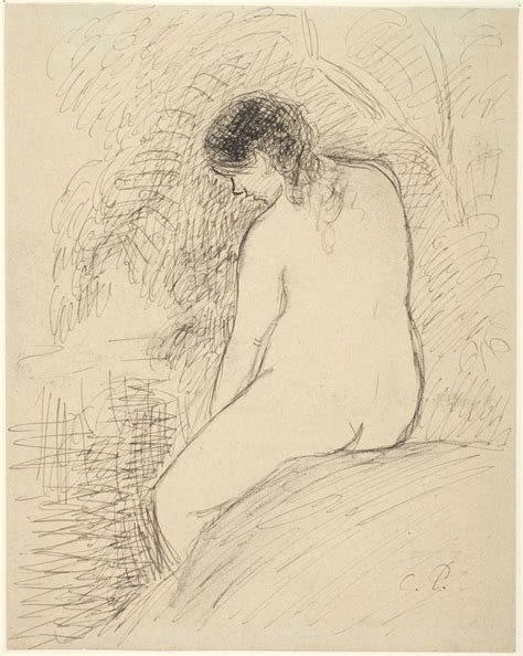 Female Nude Sitting On Rock By Stream Princeton University Art Museum