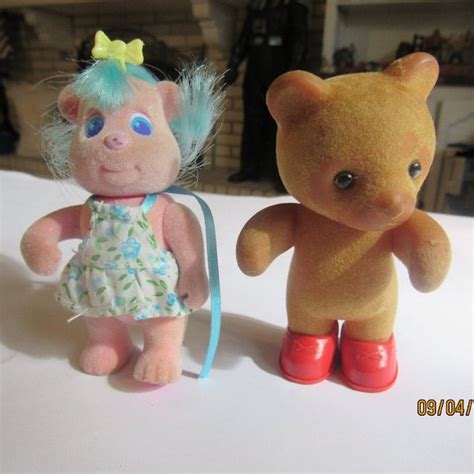 Tyco Toys Lot 2 Vintage 991 Tyco Bitsy Bears Blue Hair Wind Up