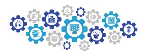 人工智能信息图标横幅 机器人聊天机器人数据库大数据概念图标横幅背景 向量例证 插画 包括有 数据库 例证 241943931