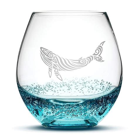 Integrity Bottles Premium Whale Stemless Wine Glass Bubbly Turquoise