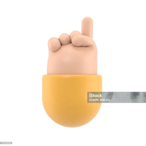 Cartoon Gesture Icon Mockupcartoon Character Hand Pointing Gesture 3d