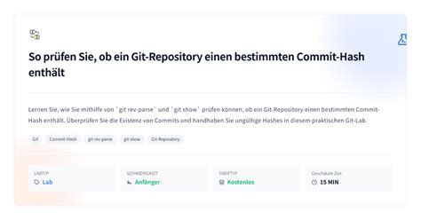 So Prüfen Sie Ob Ein Git Repository Einen Bestimmten Commit Hash Enthält Labex