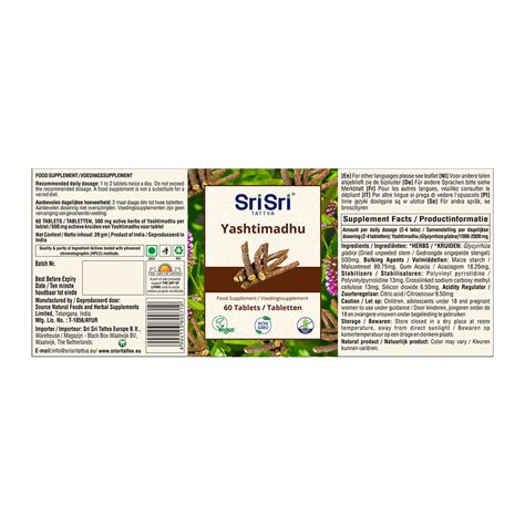 Yashtimadhu Tablets | 60 Tablets - Sri Sri Tattva Europe