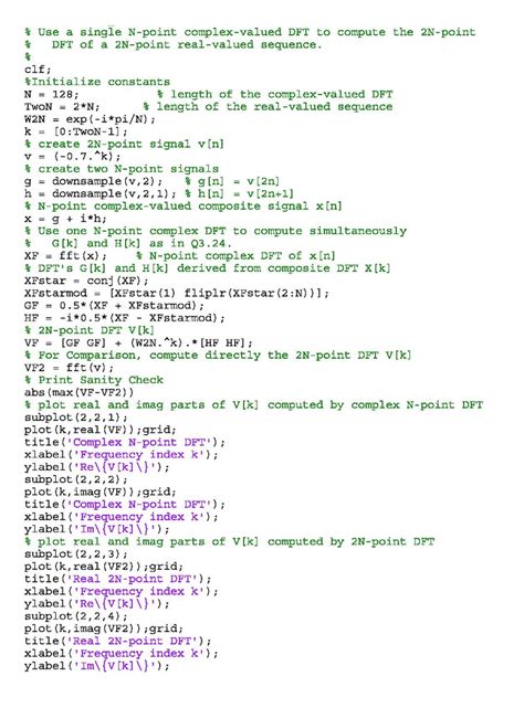 use a single n point complex valued dft to compute