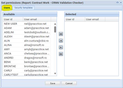 setting access permissions in reports new osprey academy customer