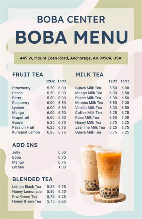 Boba Menu Templates Photoadking
