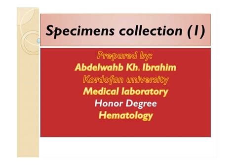 Chapter 4 Specimen Collection Handling And Processingppt