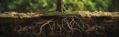 A Cross Section Of The Earth Showing Tree Roots Growing Deep Into Soil Background Earth Tree