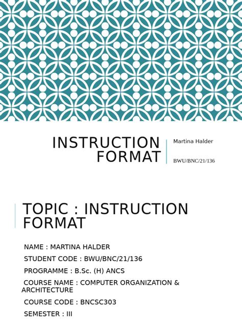 Instruction Format Pdf