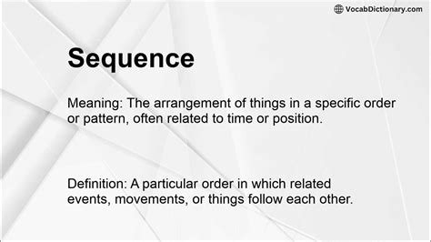 Sequence Meaning Youtube