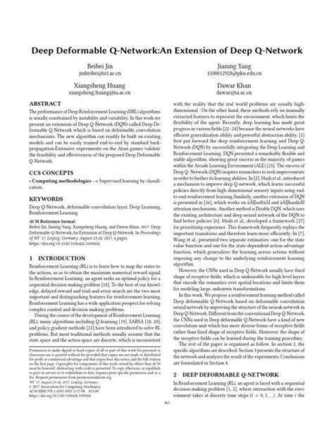 Deep Deformable Q Network An Extension Of Deep Q Network Pdf Deep