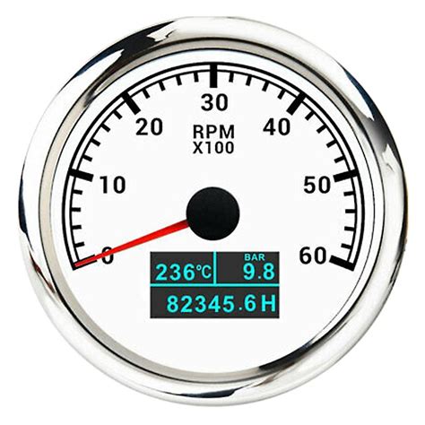 85mm 3 In1 Marine Multi Function Tachometer 0 6000 Rpm Tachometer With