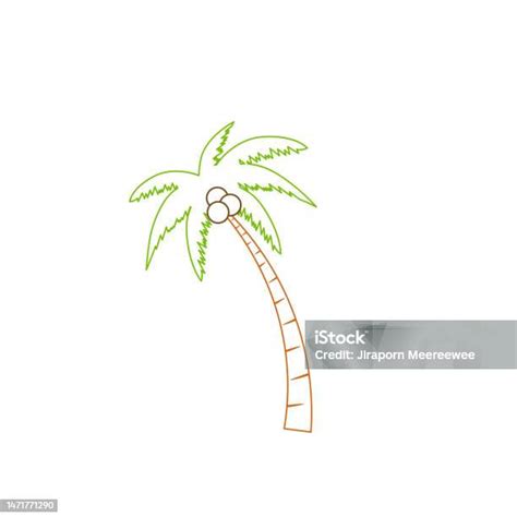 해변 코코넛 나무 해변 야자수 코코넛 나무 또는 섬 야자수 0명에 대한 스톡 벡터 아트 및 기타 이미지 0명 계절 과일